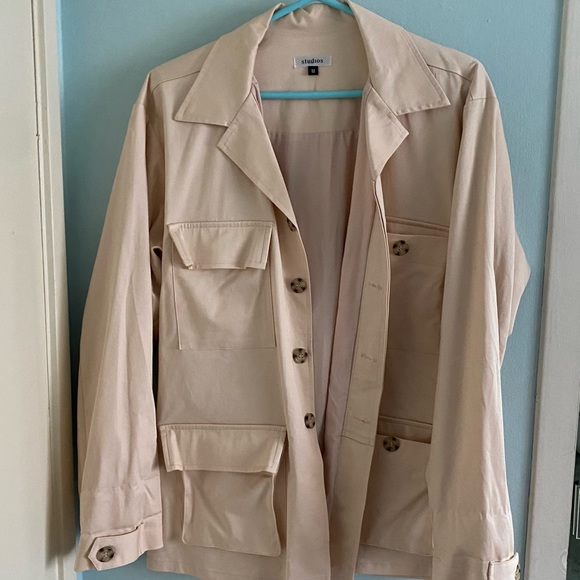 Uncle Studios | Jackets & Coats | Uncle Studios Cargo Jacket Blush Pink ...